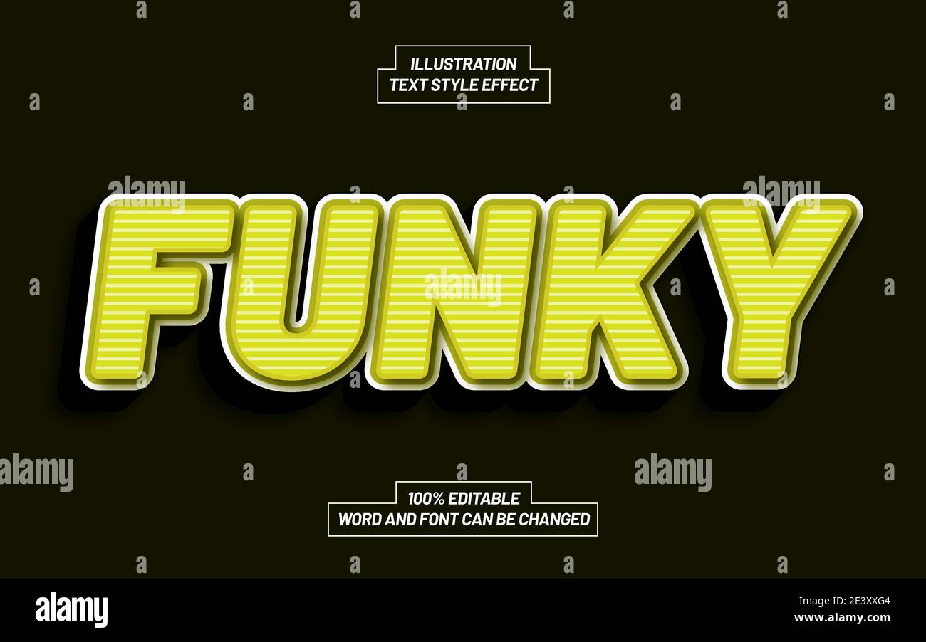 Funky 3D Bold Text Style Effect Stock Vector Image & Art - Alamy