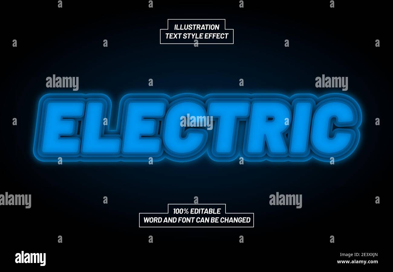 Electric Bold Text Style Effect Stock Vector Image & Art - Alamy