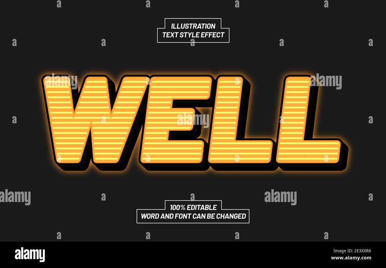 Well Text Style Effect Stock Vector Image & Art - Alamy