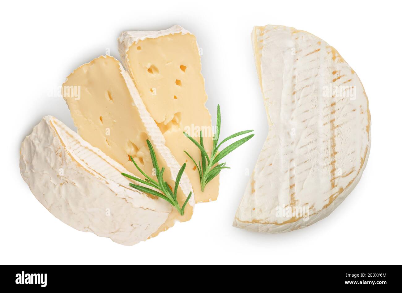 Camembert cheese isolated on white background with clipping path and ...
