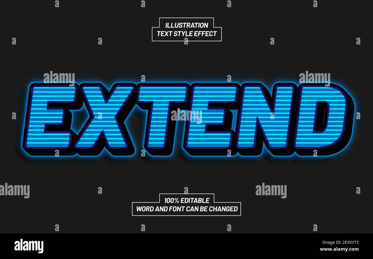 Extend Text Style Effect Stock Vector Image & Art - Alamy