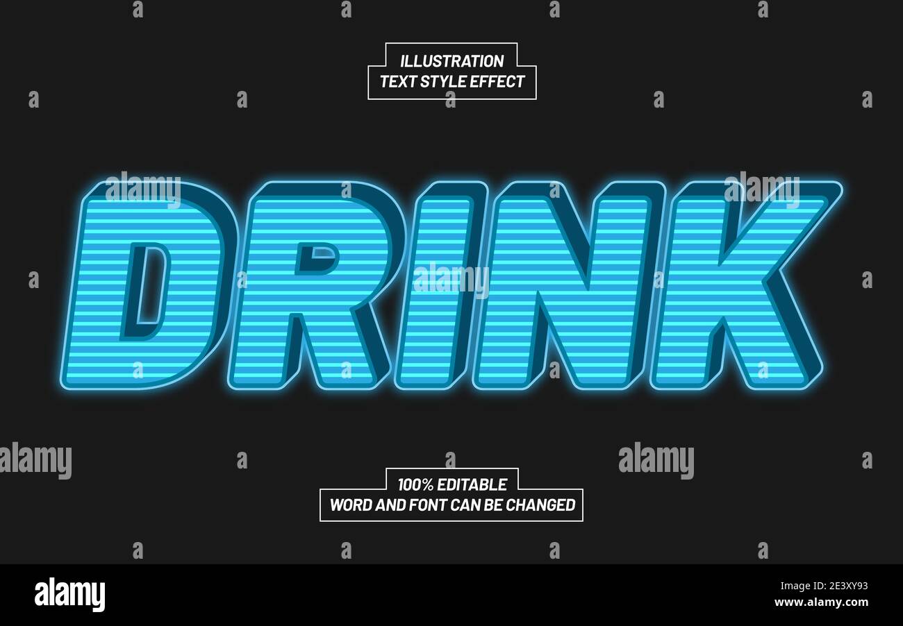 Drink Text Style Effect Stock Vector Image & Art - Alamy