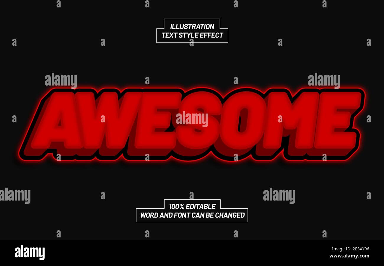 Awesome Text Style Effect Stock Vector Image & Art - Alamy
