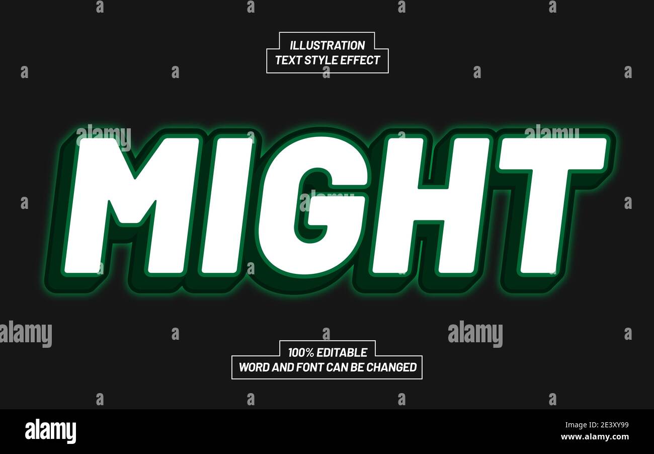 Might Text Style Effect Stock Vector Image & Art - Alamy