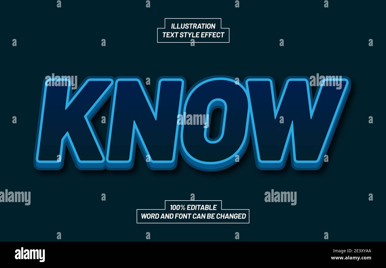 Know Text Style Effect Stock Vector Image & Art - Alamy