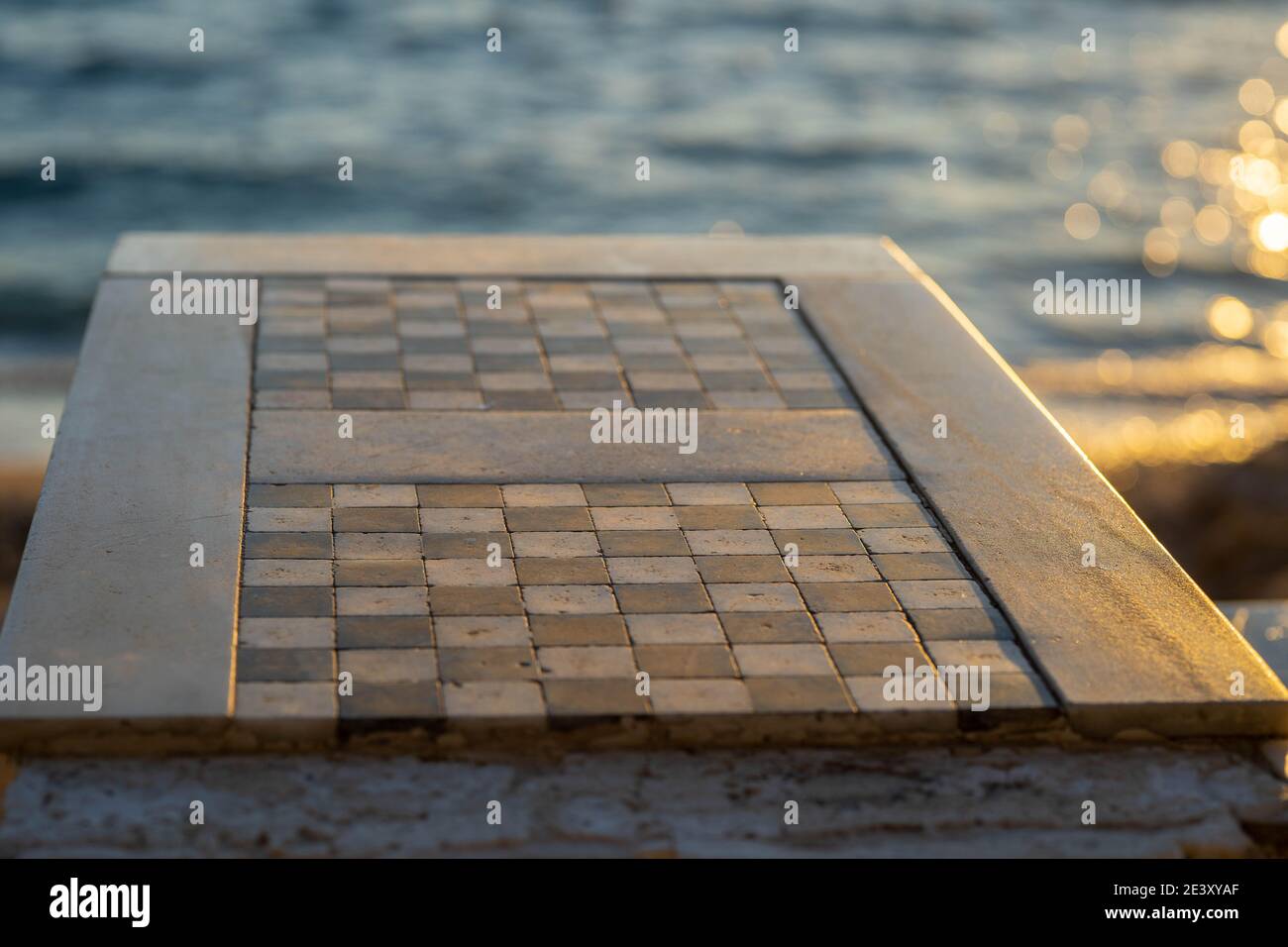 Outdoor chess stone table at Alimos,Greece Stock Photo - Alamy