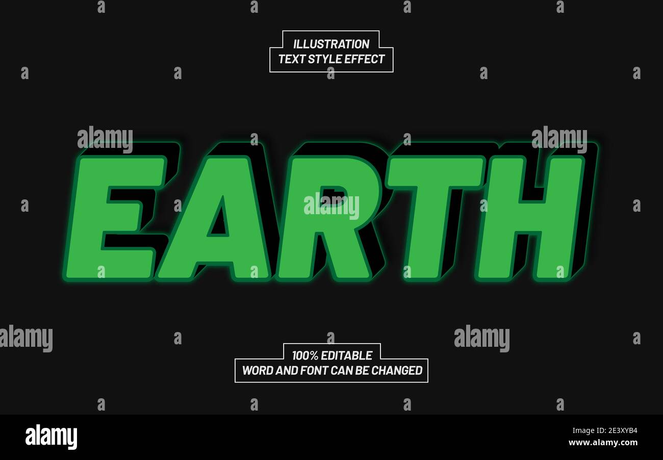 Earth Text Style Effect Stock Vector Image & Art - Alamy
