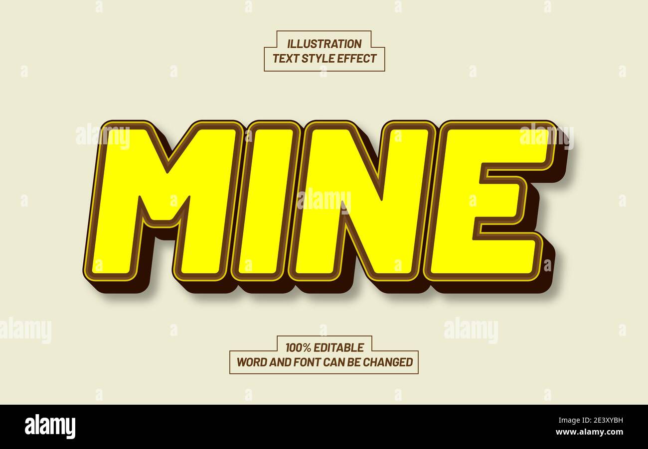Mine Text Style Effect Stock Vector Image & Art - Alamy