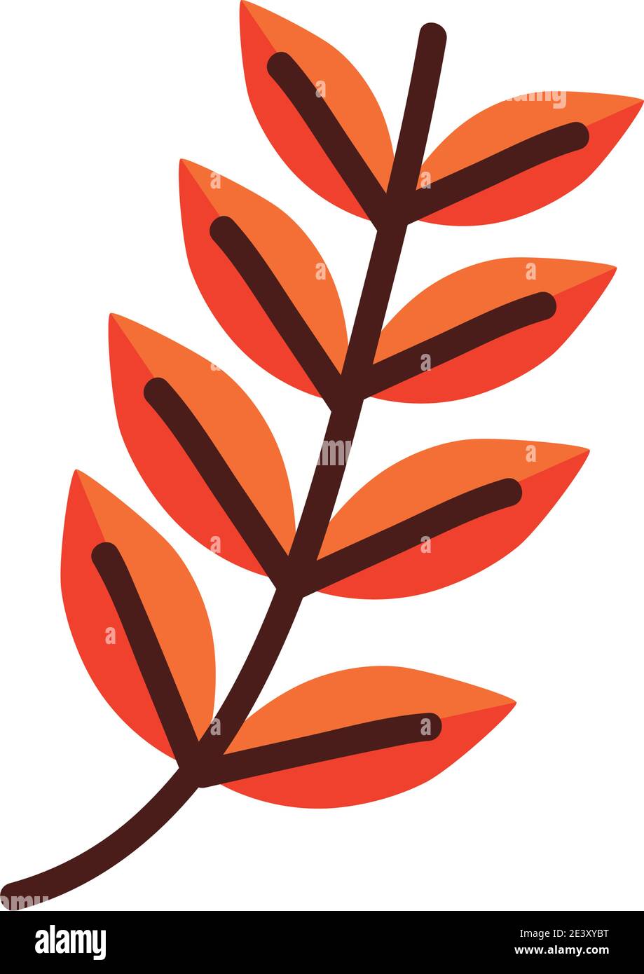 leaf with eight leaves line and fill style icon isolated design of ...