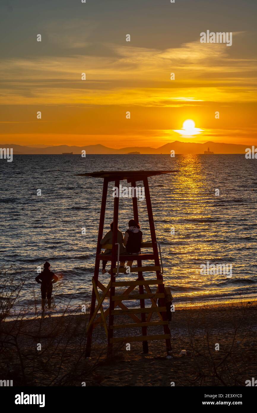 Lifeguard's tower at Kalamaki beach,Athens,Greece Stock Photo - Alamy