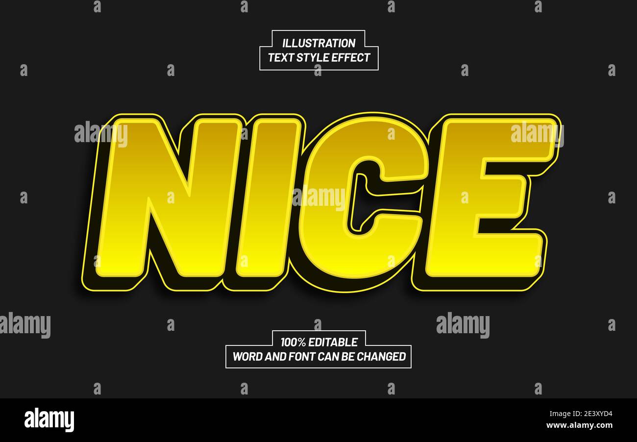 Nice Yellow Text Style Effect Stock Vector Image & Art - Alamy