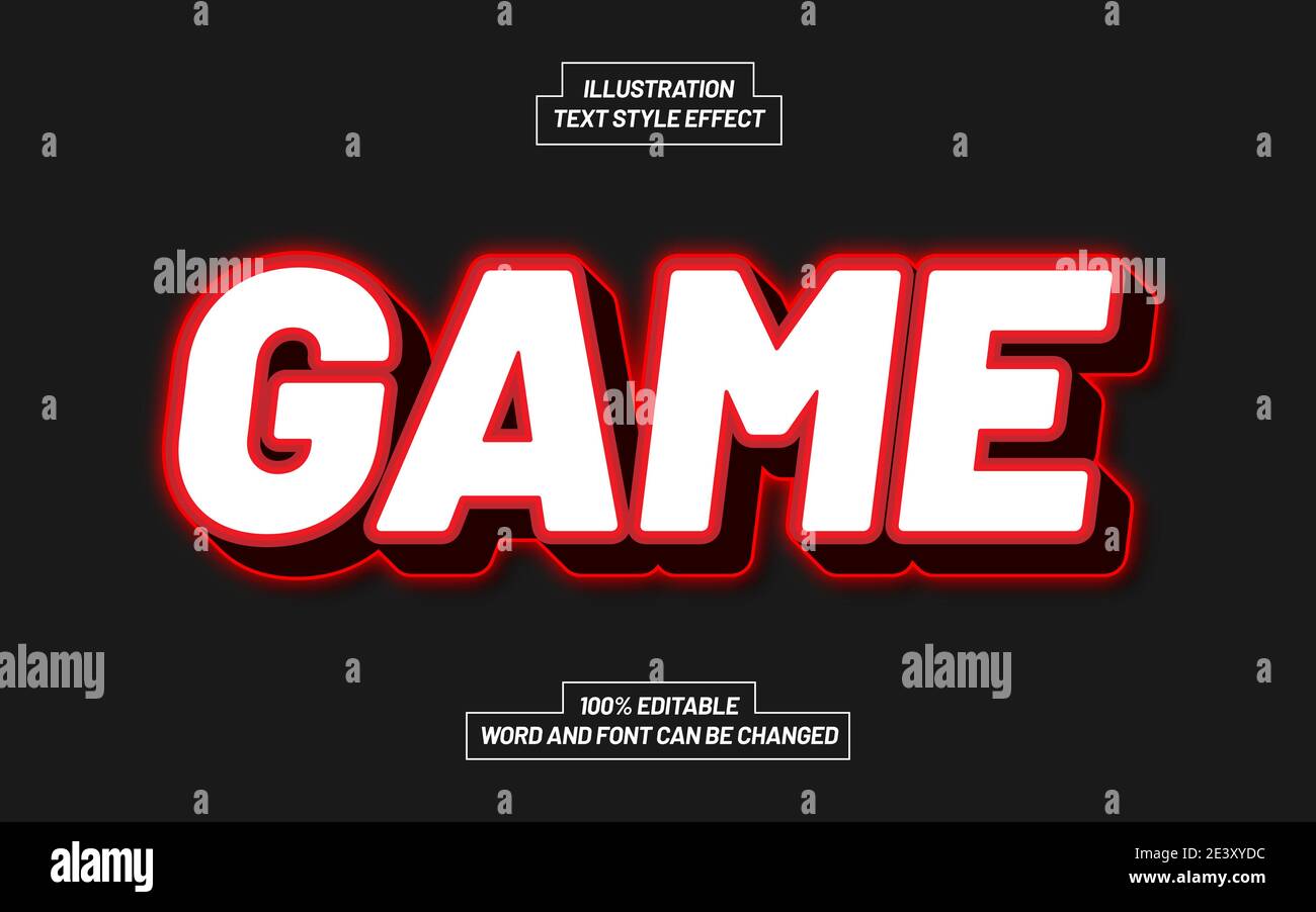 Game Text Style Effect Stock Vector Image & Art - Alamy