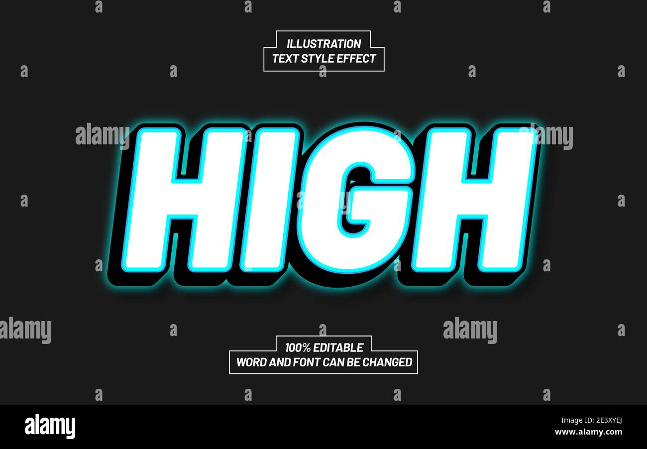 High Text Style Effect Stock Vector Image & Art - Alamy