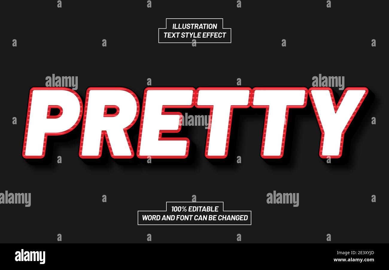 Pretty Text Style Effect Stock Vector Image & Art - Alamy