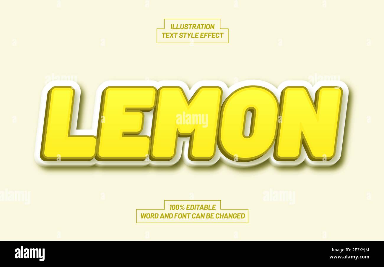 Lemon text effect typography hi-res stock photography and images - Alamy
