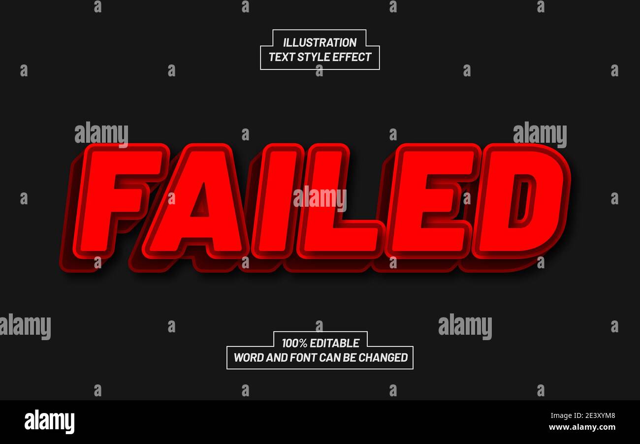 Failed Red Text Style Effect Stock Vector Image & Art - Alamy