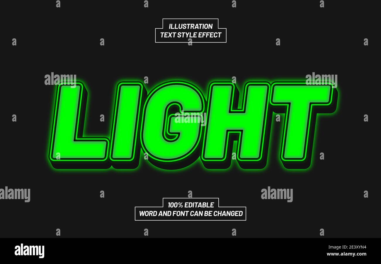 Green Light Text Style Effect Stock Vector Image & Art - Alamy