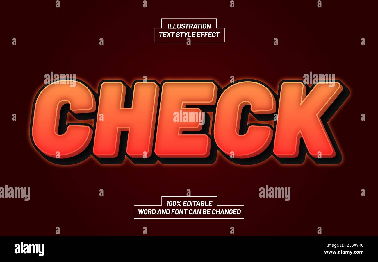 Check Text Style Effect Stock Vector Image & Art - Alamy