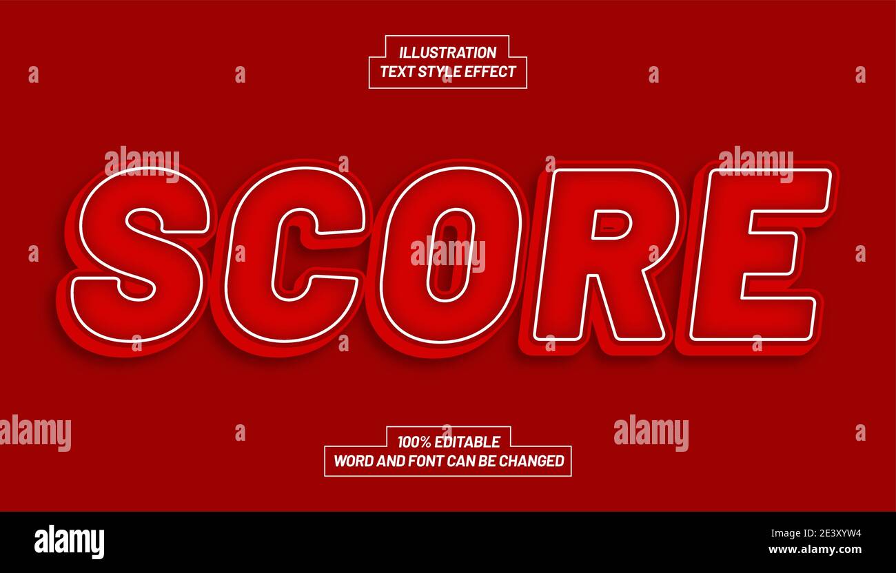 Score Red Text Style Effect Stock Vector Image & Art - Alamy