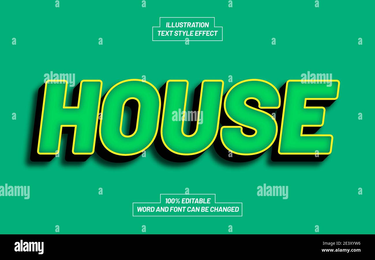 House Text Style Effect Stock Vector Image & Art - Alamy