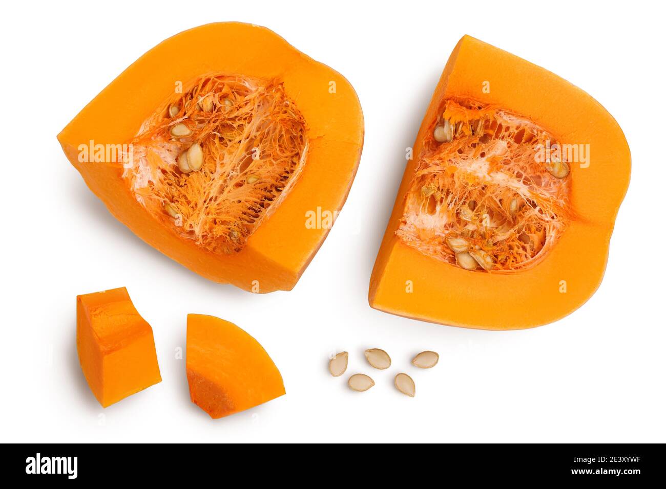 butternut squash slice isolated on white background with clipping path ...