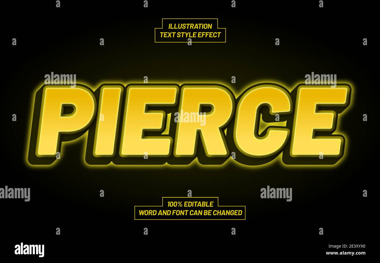 Pierce Text Style Effect Stock Vector Image & Art - Alamy
