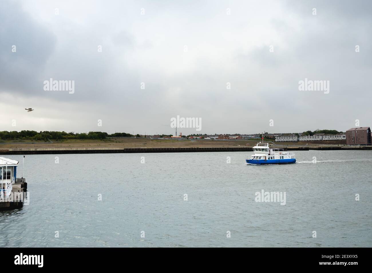 South Shields UK: 3rd June 2020: Metro Ferry on the River Tyne jetty ...