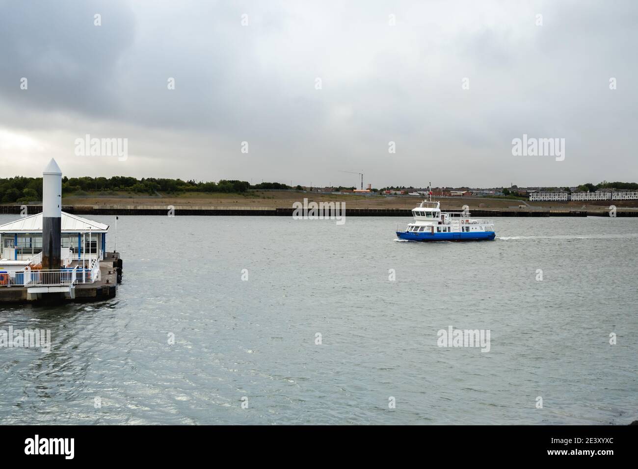 South Shields UK: 3rd June 2020: Metro Ferry on the River Tyne jetty ...