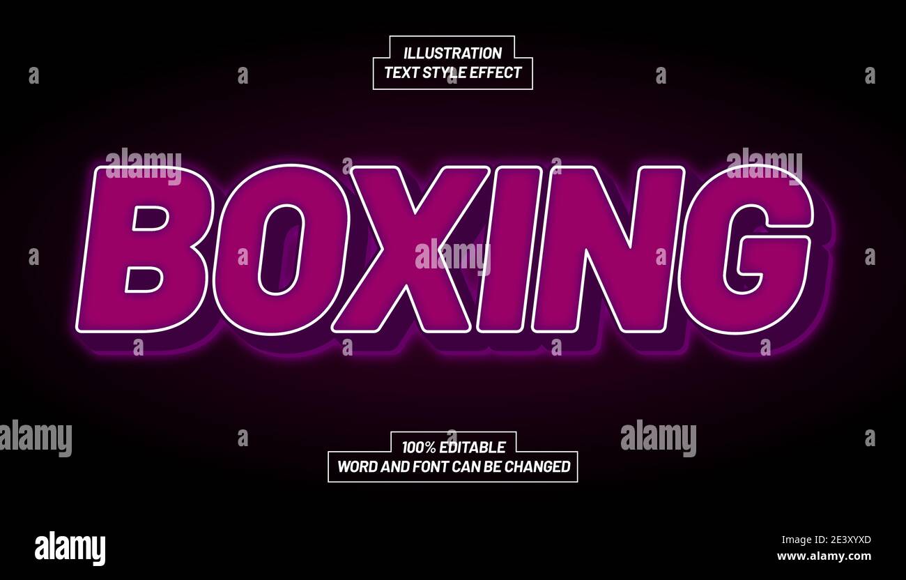 Boxing Purple Text Style Effect Stock Vector Image & Art - Alamy