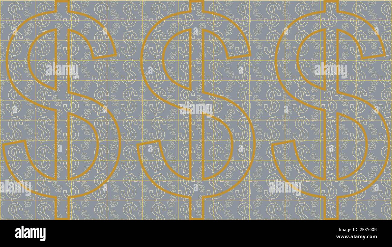An abstract gold and silver dollar sign pattern background image Stock ...