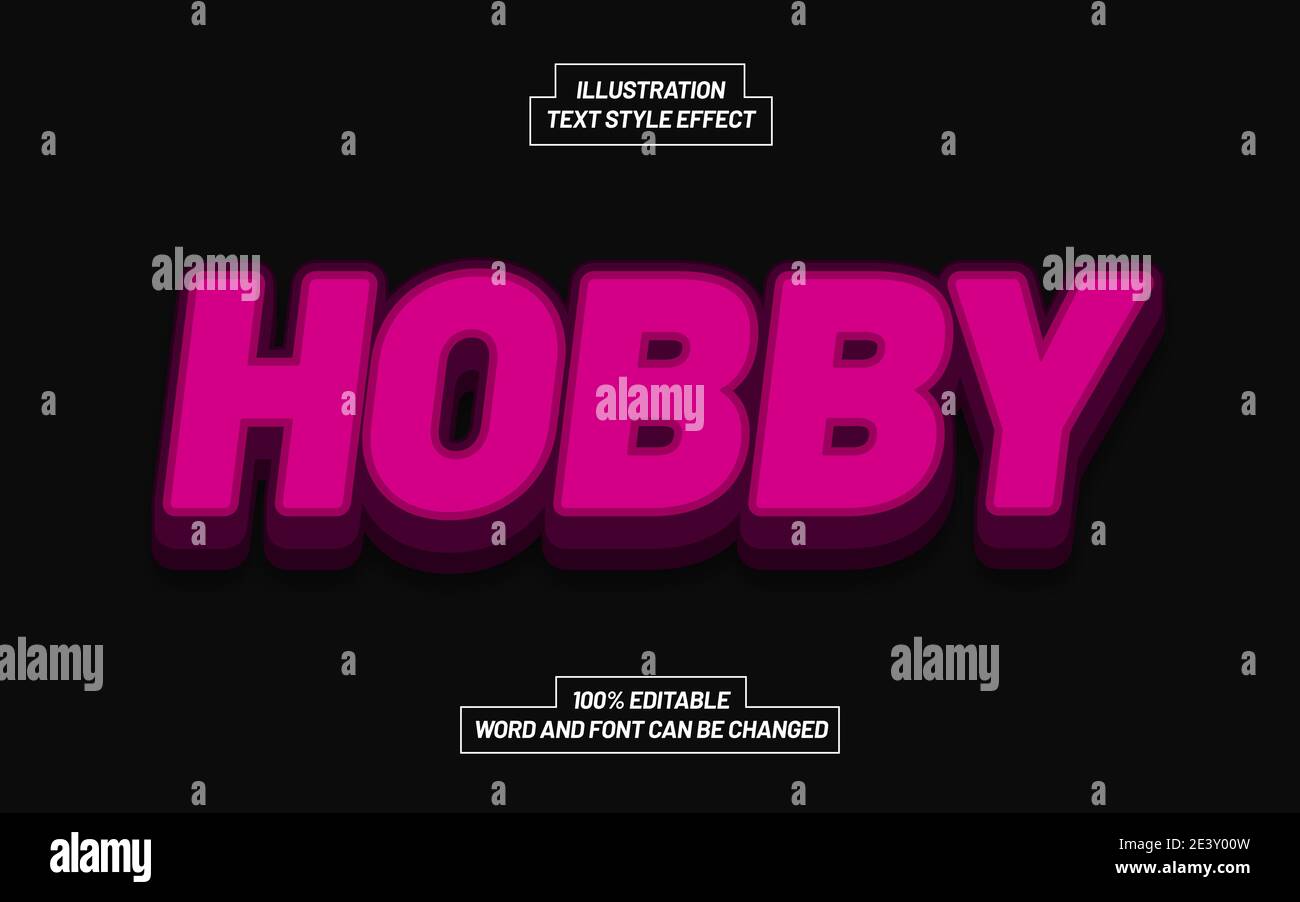 Hobby Text Style Effect Stock Vector Image & Art - Alamy