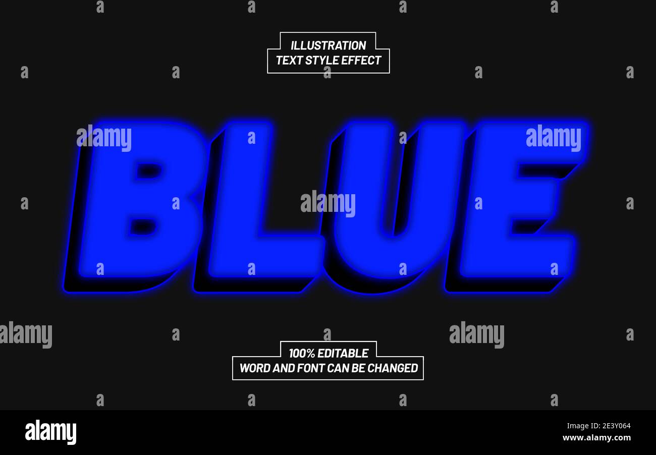 Blue Text Style Effect Stock Vector Image & Art - Alamy