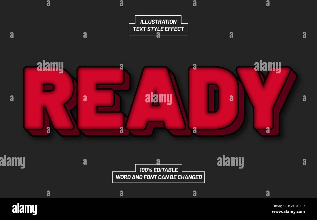 Ready Text Effect Style Stock Vector Image & Art - Alamy