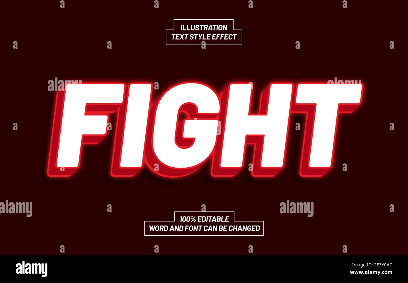 Fight Text Style Effect Stock Vector Image & Art - Alamy