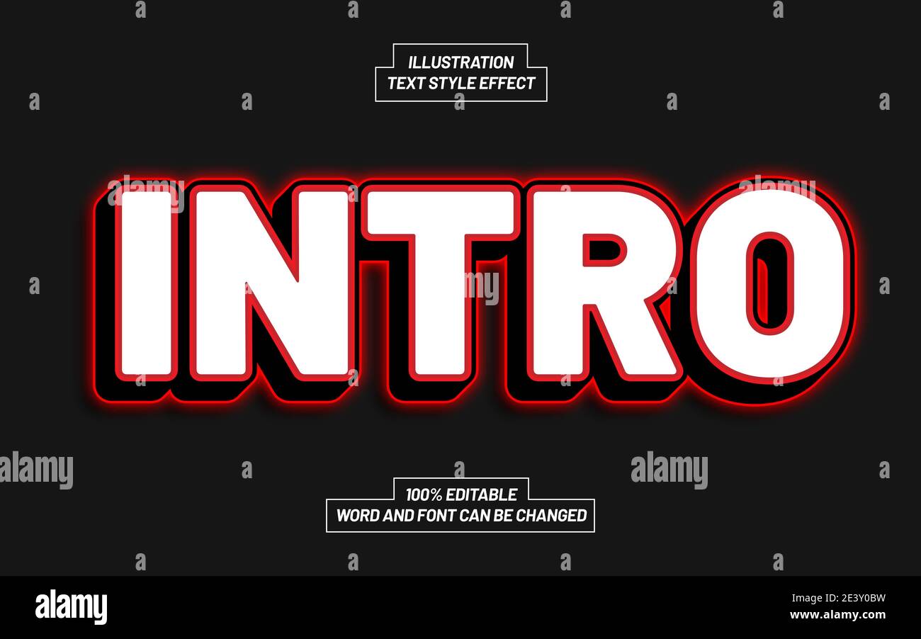 Intro Text Style Effect Stock Vector Image & Art - Alamy