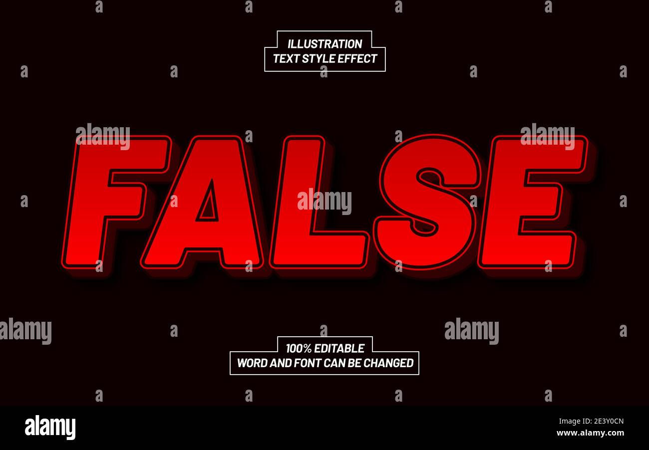 False Text Style Effect Stock Vector Image & Art - Alamy