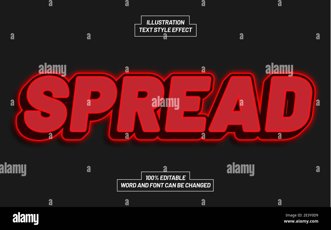 Spread Text Style Effect Stock Vector Image & Art - Alamy
