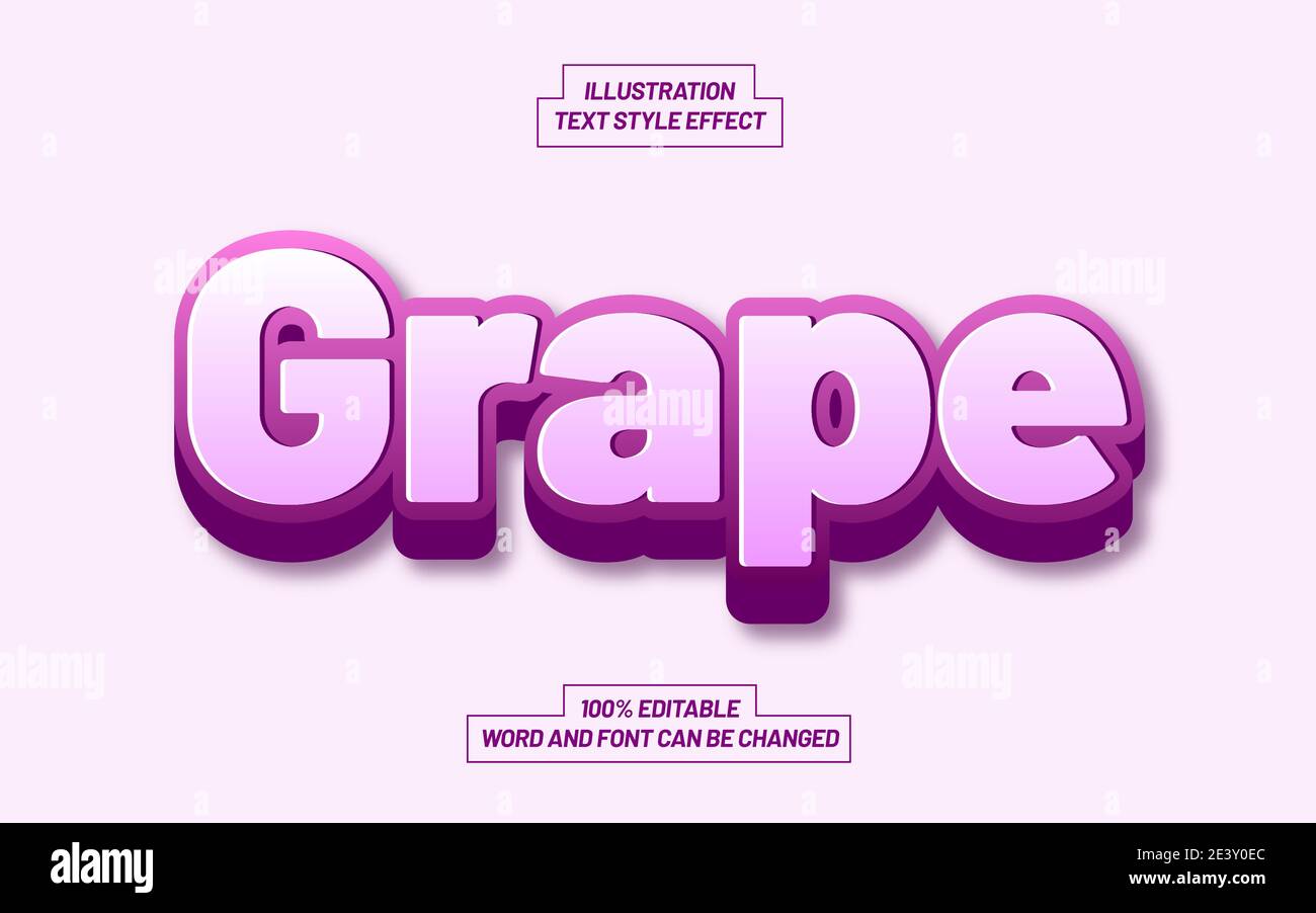 Grape Text Style Effect Stock Vector Image & Art - Alamy