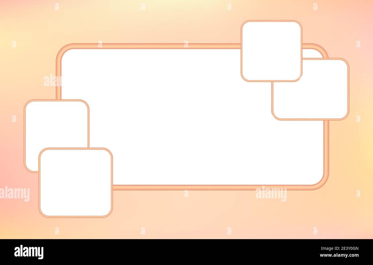 Pastel colored mock up abstract template. Large white text box with ...