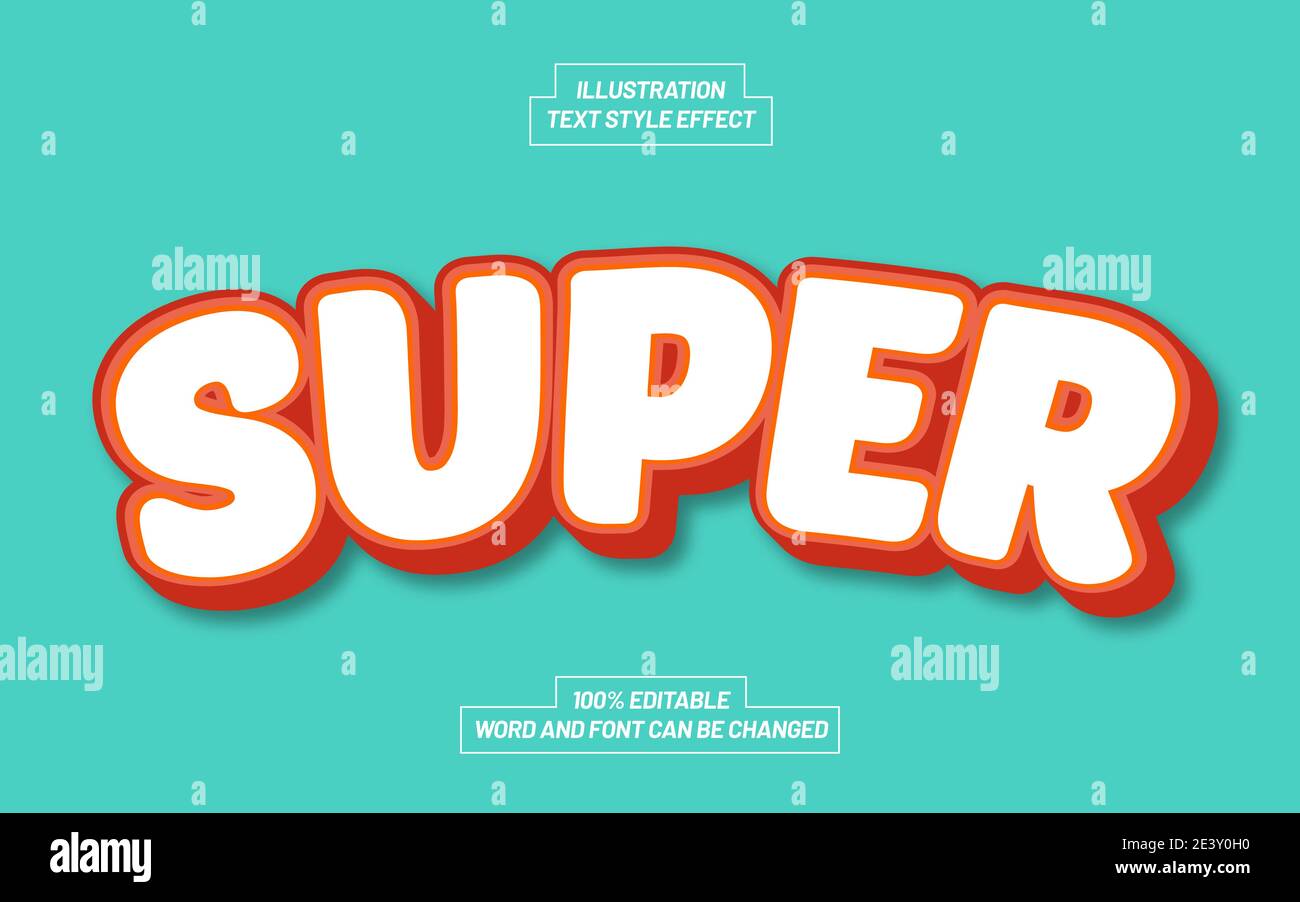 Super Comic Text Style Effect Stock Vector Image & Art - Alamy