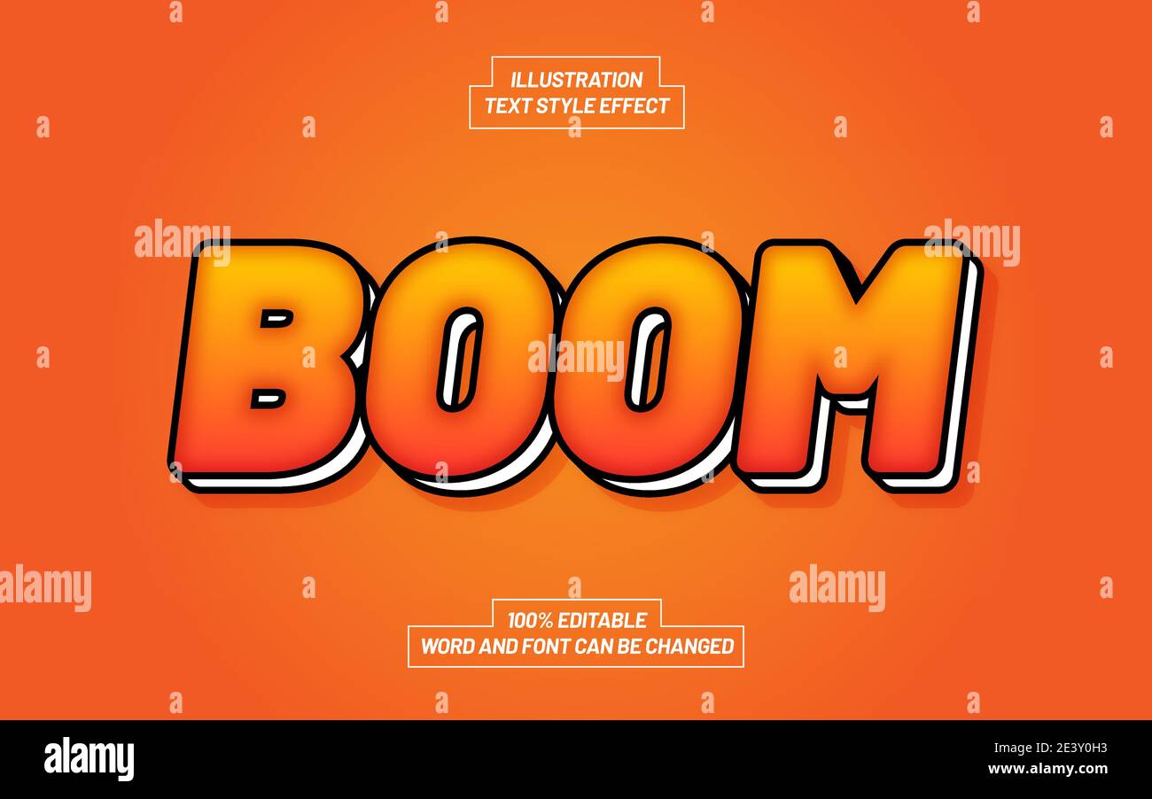 Boom Text Style Effect Stock Vector Image & Art - Alamy