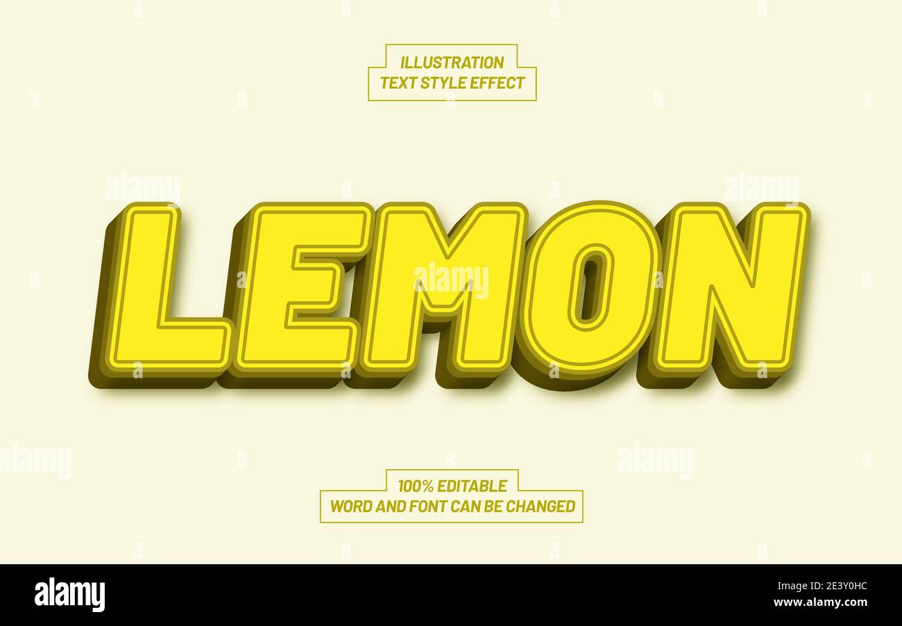 Lemon Text Style Effect Stock Vector Image & Art - Alamy