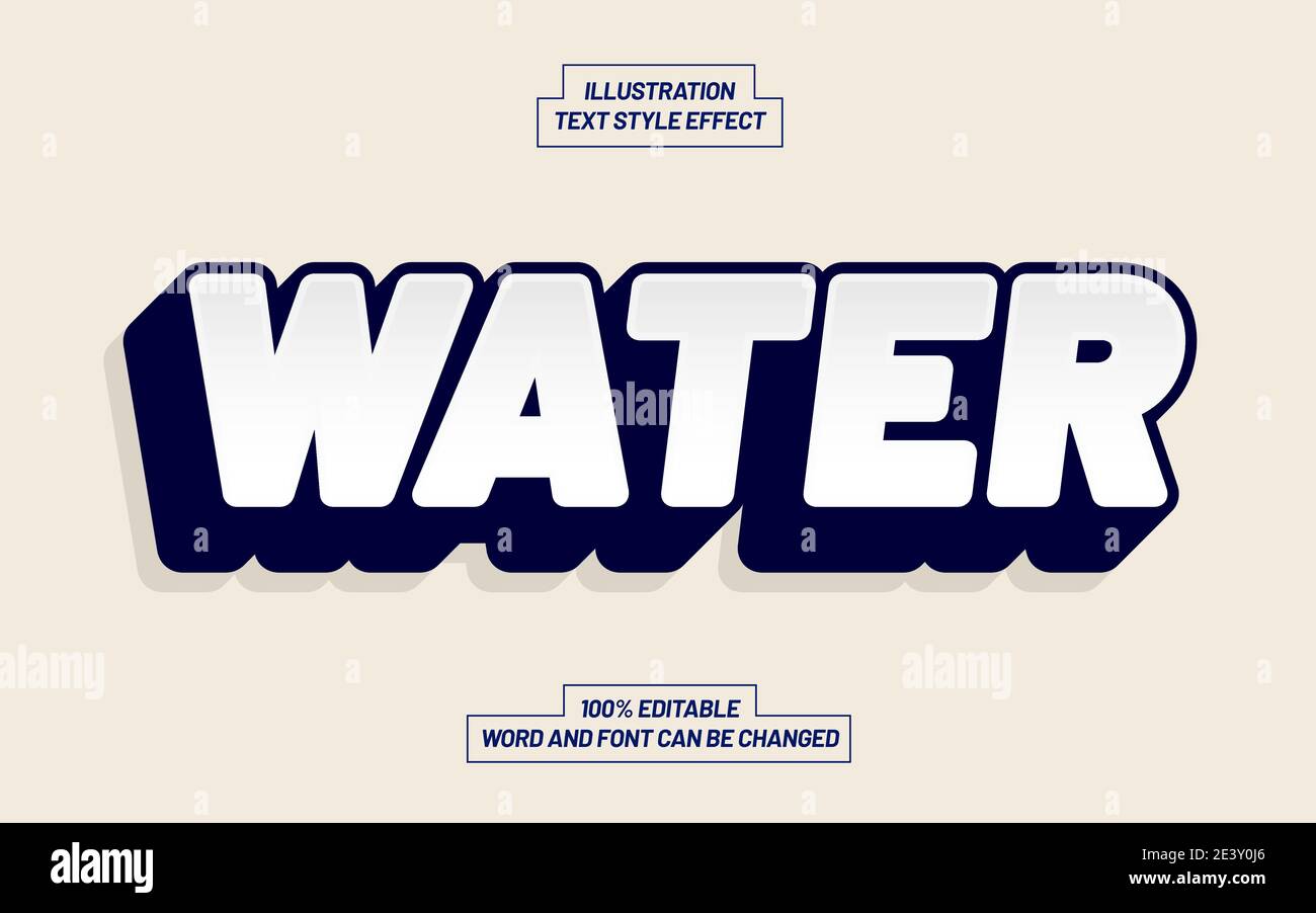 Water Text Style Effect Stock Vector Image & Art - Alamy
