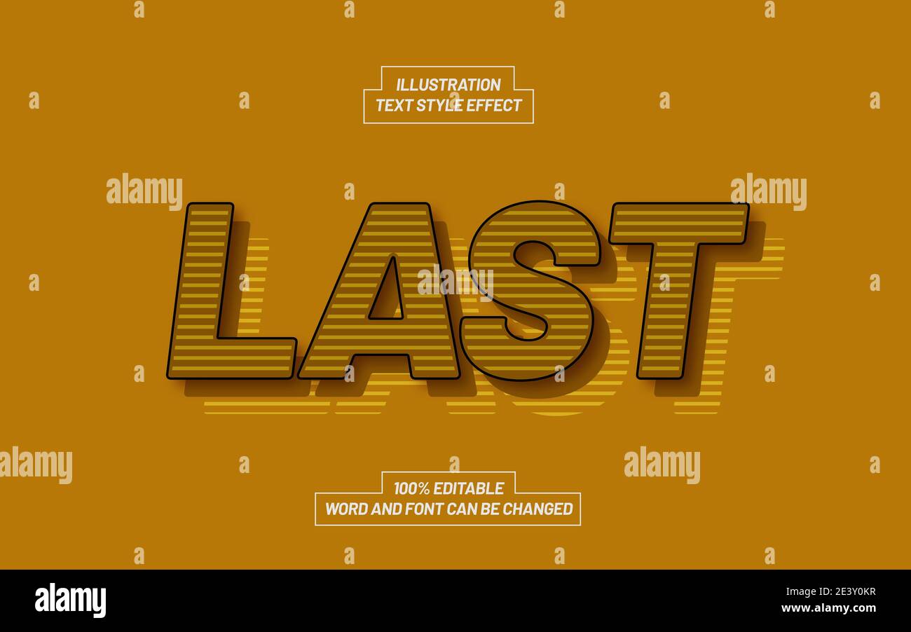 Stripped Retro Bold Text Style Effect Mockup Stock Vector Image & Art ...