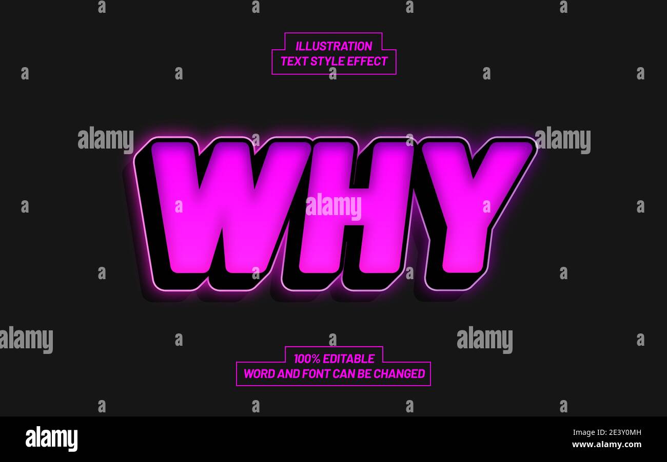 Why Purple Text Style Effect Stock Vector Image & Art - Alamy
