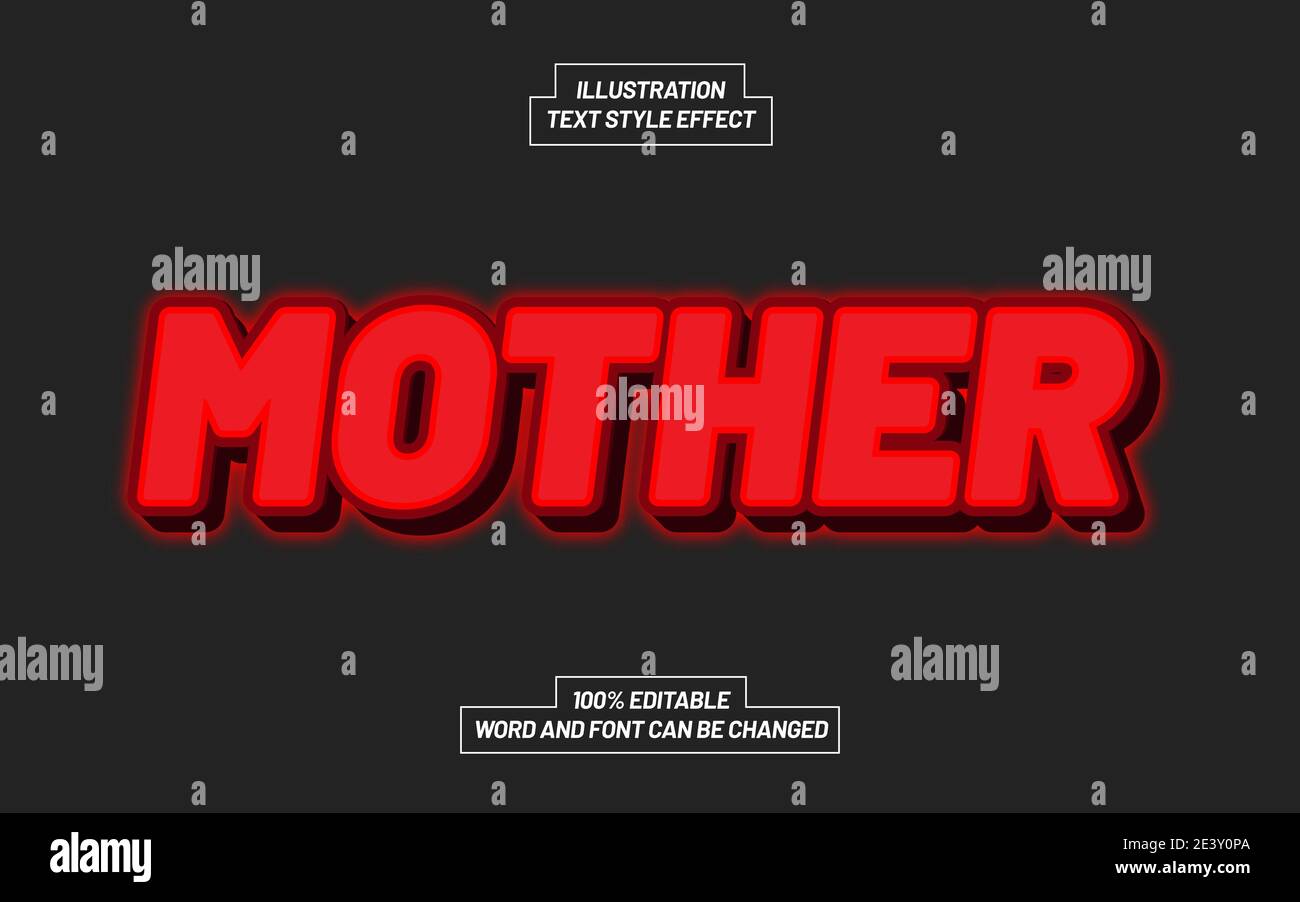 Red Mother Text Style Effect Stock Vector Image & Art - Alamy
