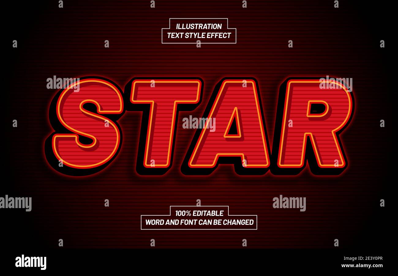 Star 3D Bold Text Style Effect Stock Vector Image & Art - Alamy