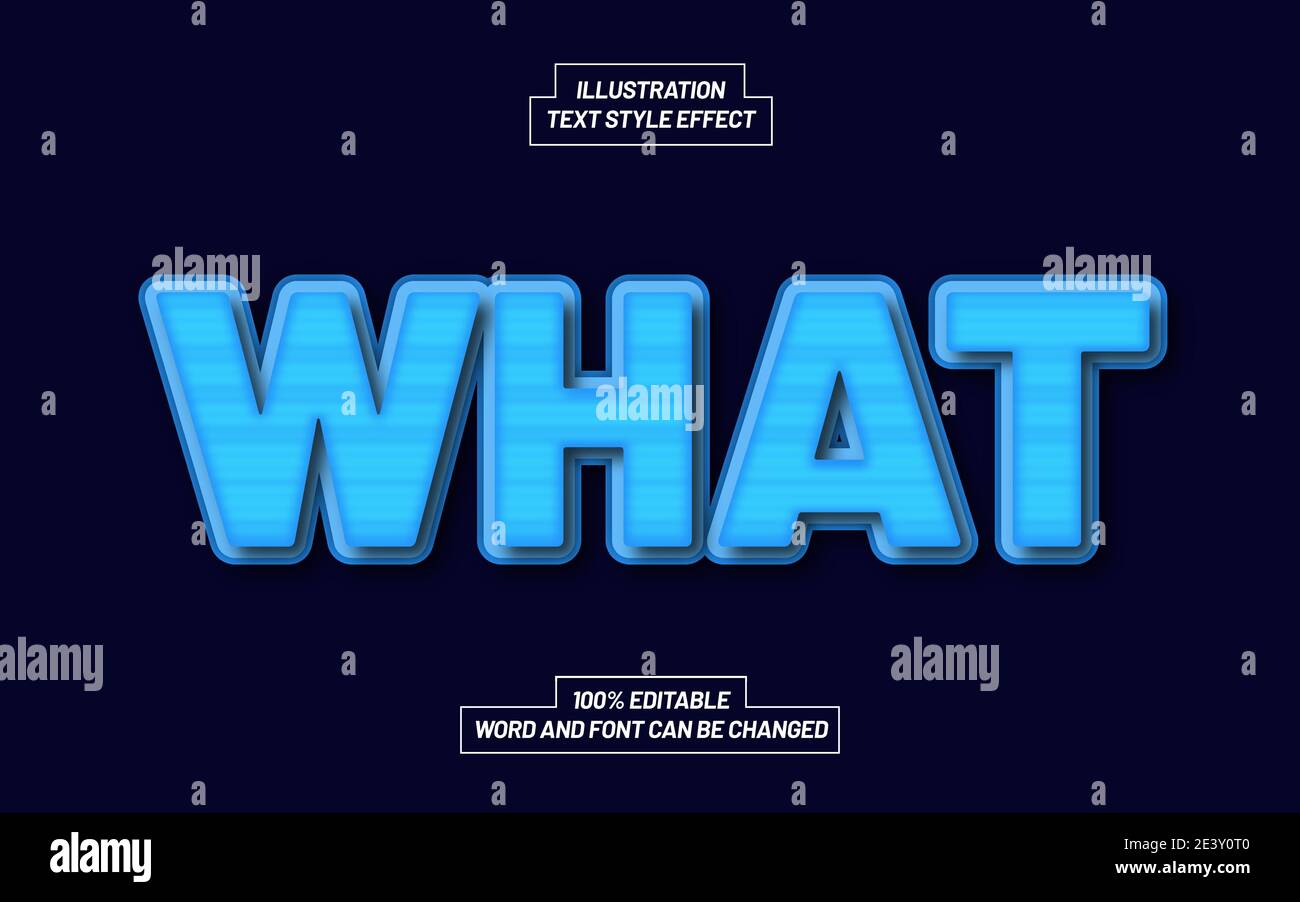 Blue What Text Style Effect Stock Vector Image & Art - Alamy