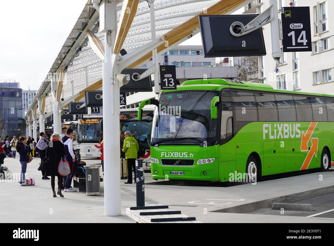 Rennes (Brittany, north-western France). 2020/03/13. The coach station ...