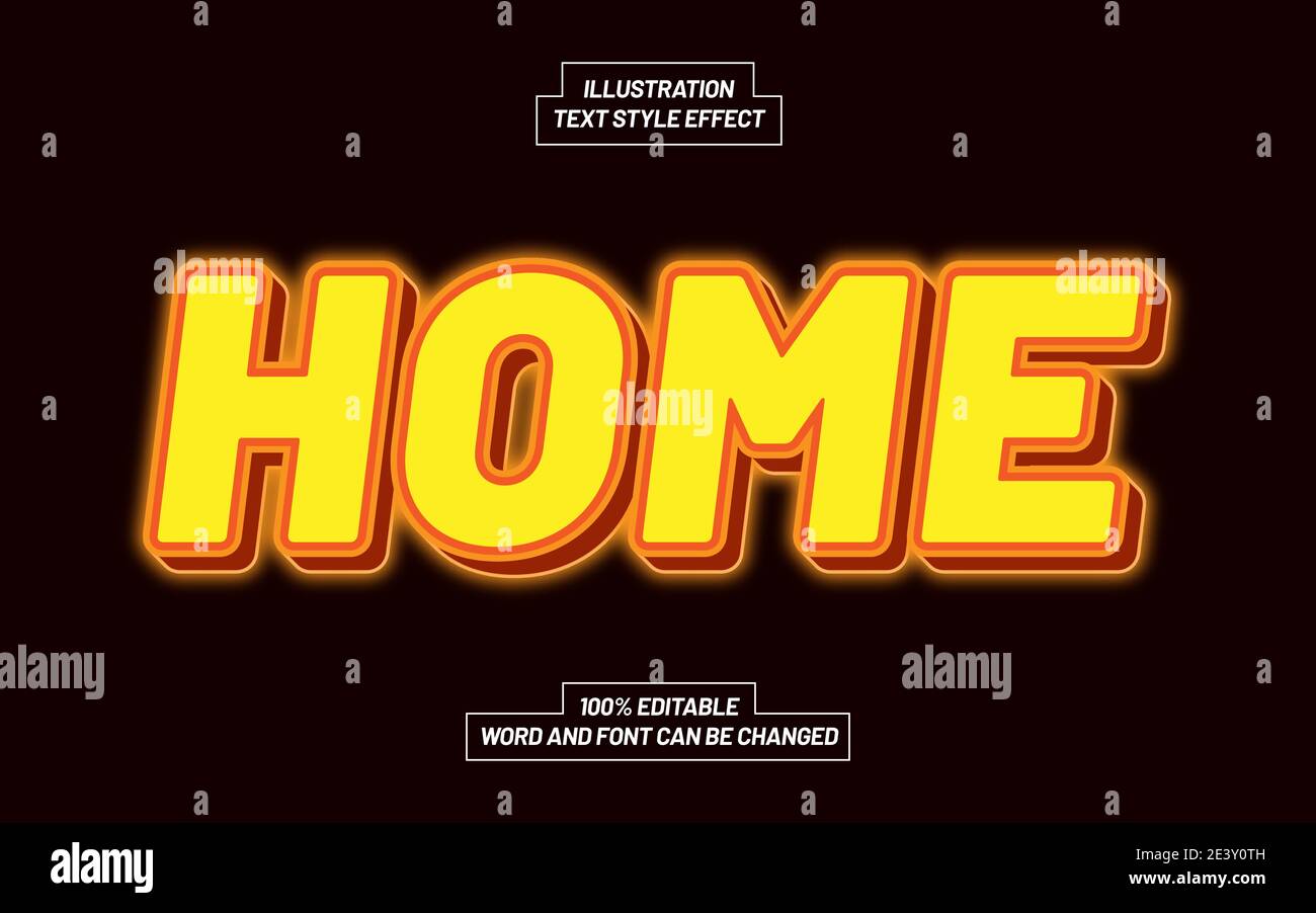 Home Light Text Style Effect Stock Vector Image & Art - Alamy